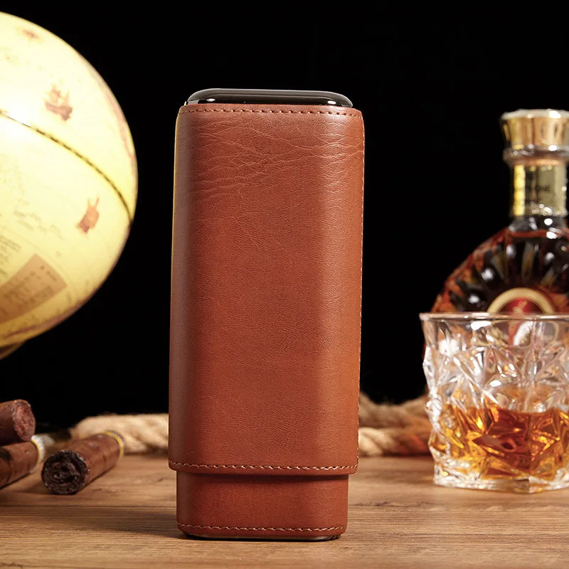 Mini Easy-Take Leather Cigar Case - Portable & Durable