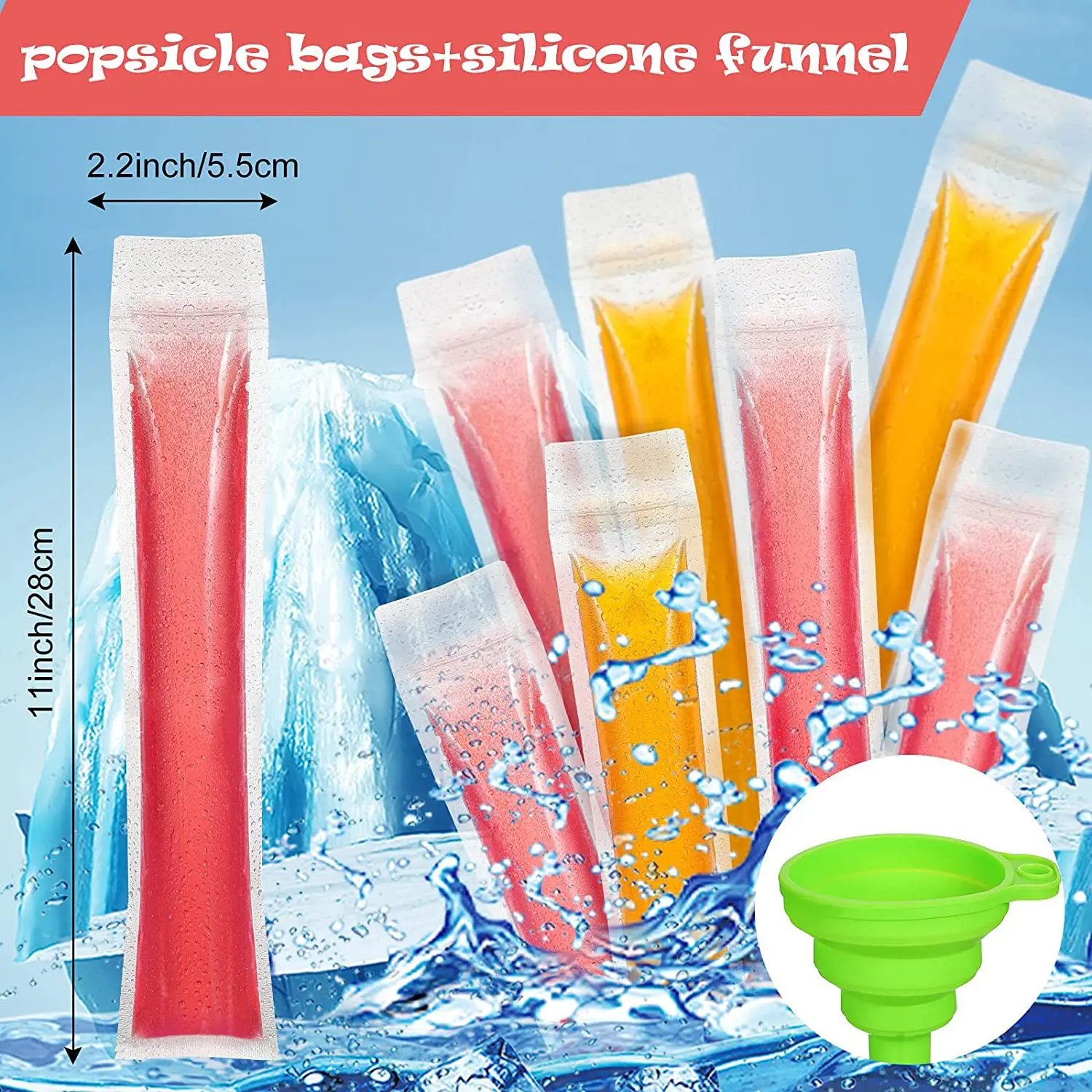 Custom Printed Plastic Ice Packaging Popsicle Bags - Buy Ice Pop ...