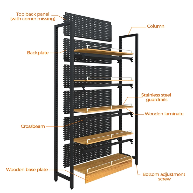 Custom Steel Grocery Store Metal Storage Display Rack Shelves For ...