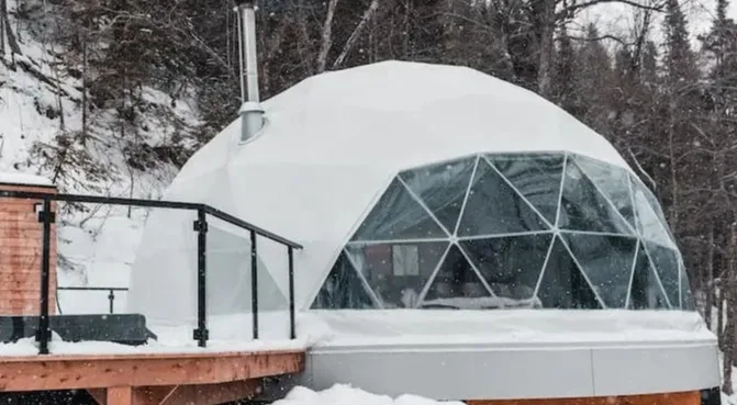 Winter Outdoor Glamping Igloo Glass Dome Tent For Resort With 360 ...