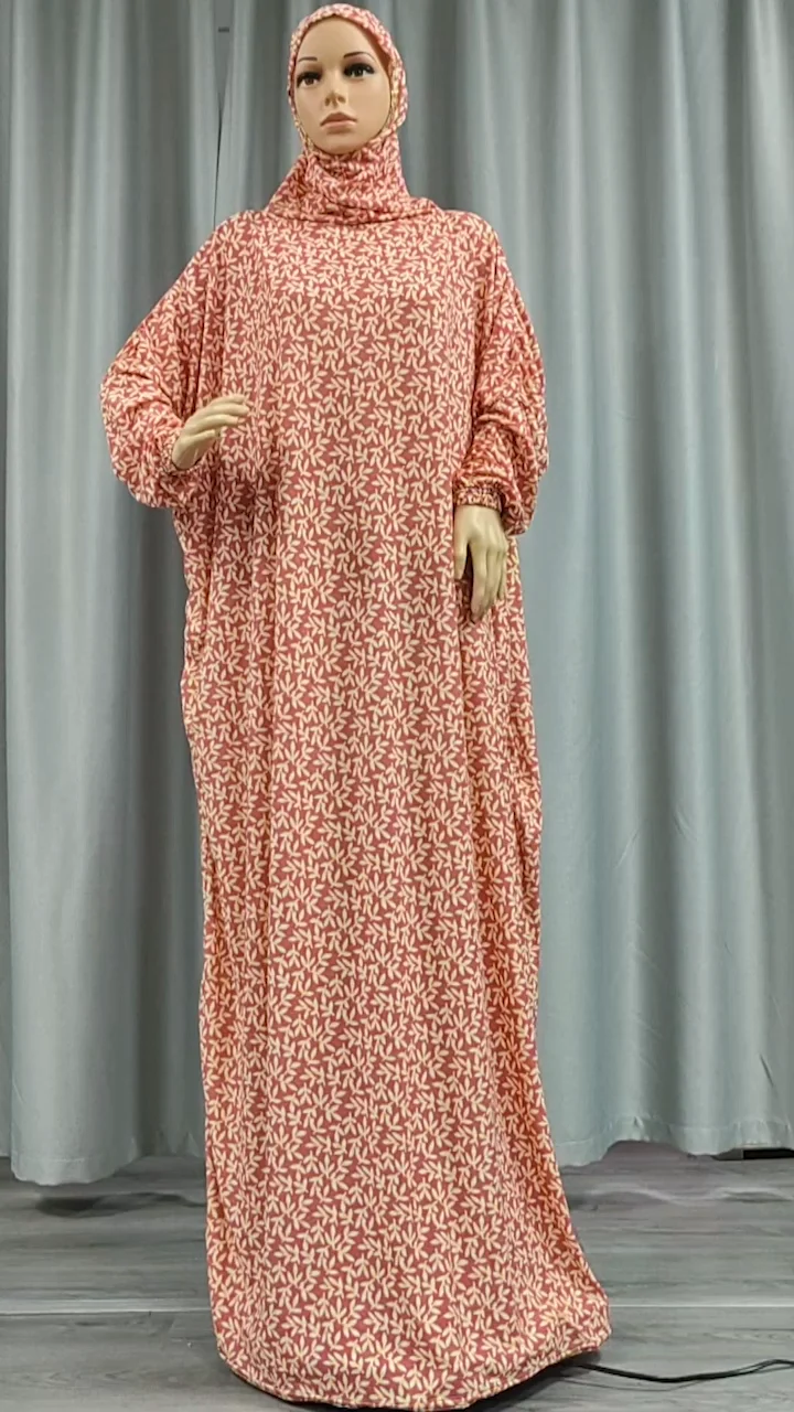 2022 New Muslim Women's Prayer Garment Flower Hijabs Jibab Turkey ...