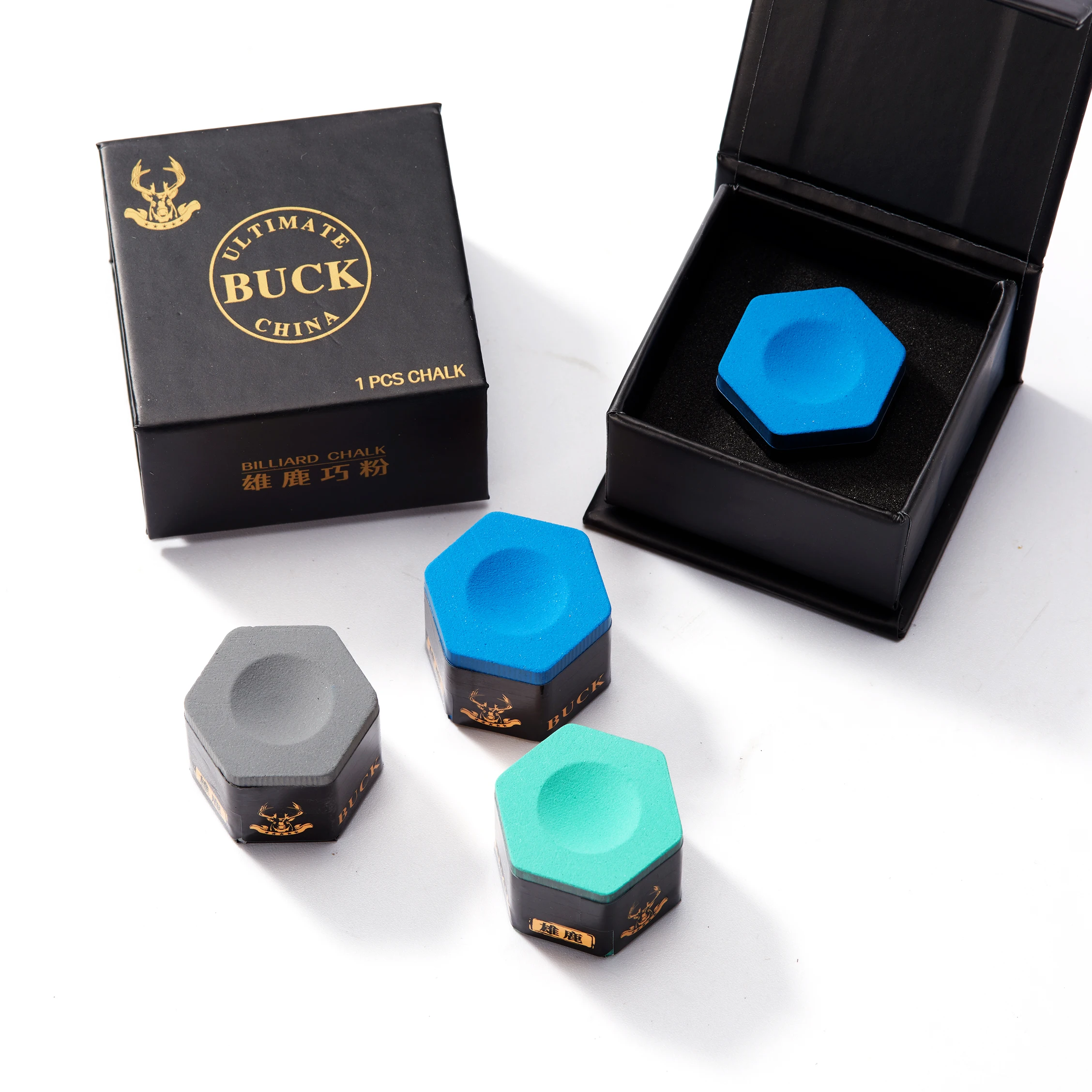 Premium High End BUCK Brand Hexagon Blue/Green Color Billiard Accessory ...