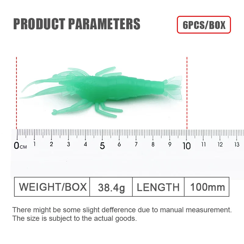 100mm 38g Soft Bait Plastic Shrimp Fishing Lure Luminous Shrimp Bait ...