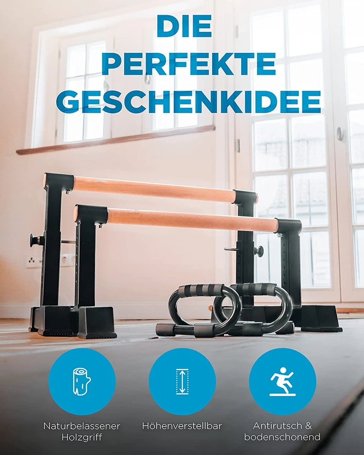 Wellshow Sport Height Adjustable Parallettes for Calisthenics