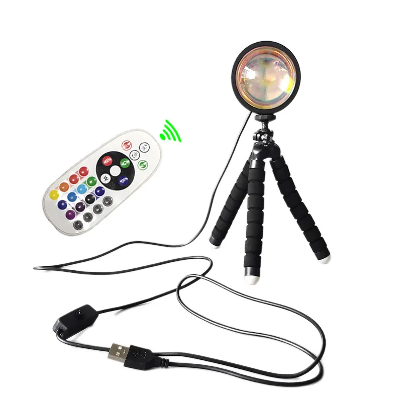 Bedroom 16 Colors Lighting Mini Projector Led Rgb Light Tripod Sunset ...