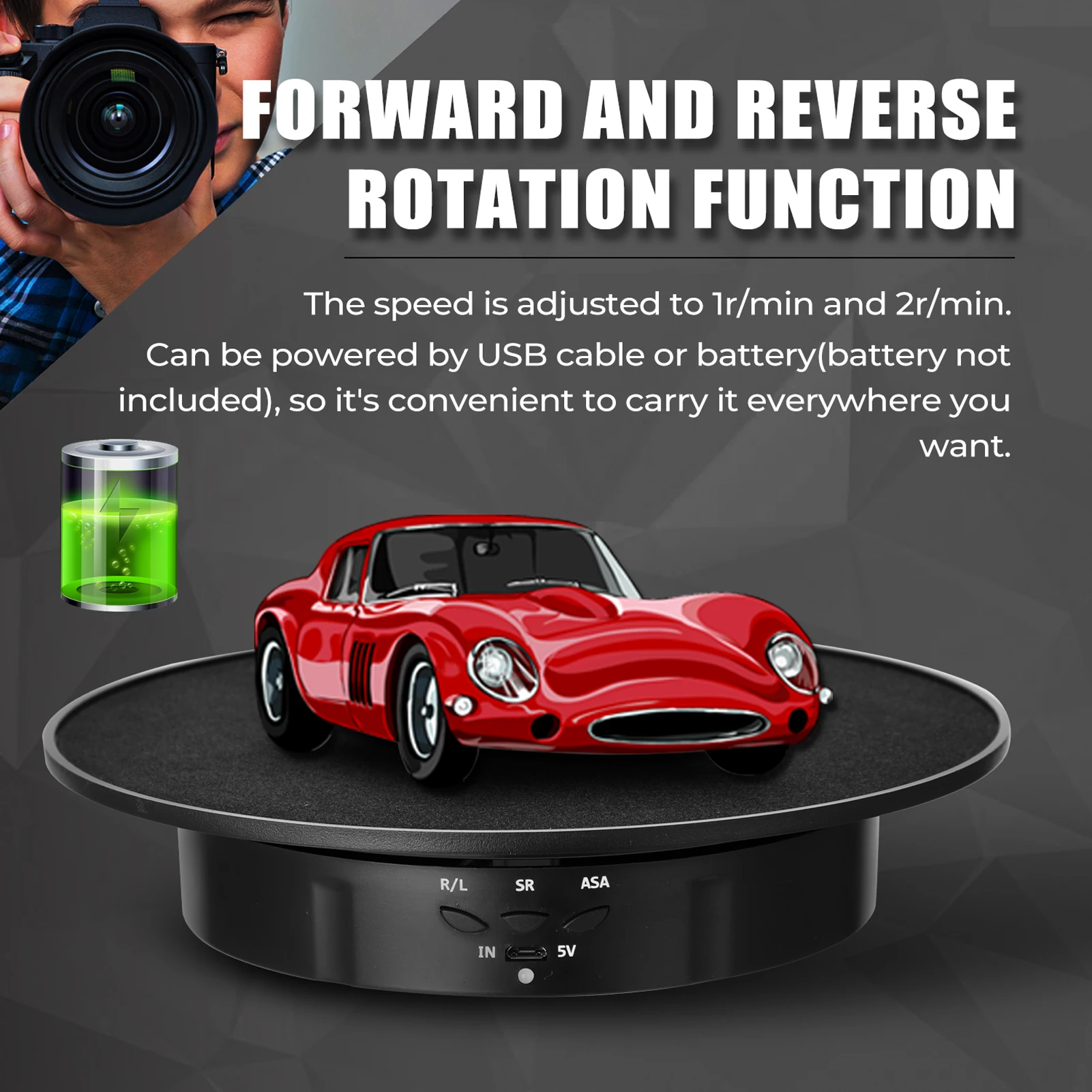 Motorized Rotating Display Stand Electric Turntable White Revolving ...