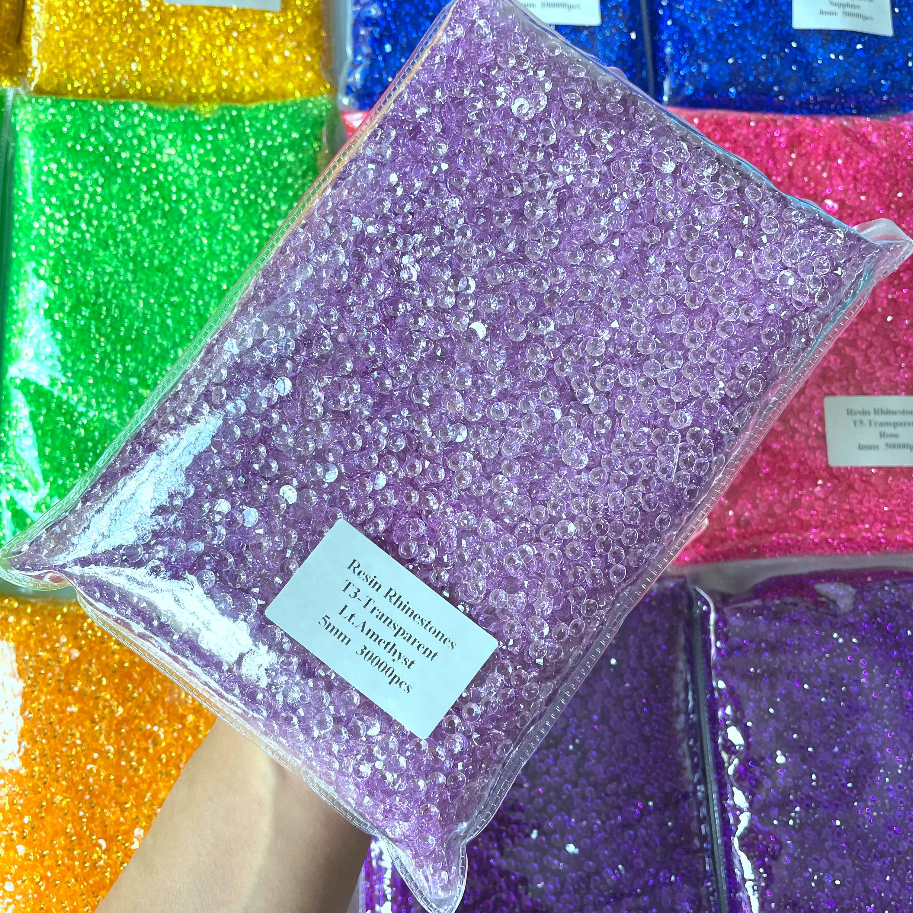 New Design 3mm 4mm 5mm Transparent Amethyst Crystal Stone Non Hotfix ...