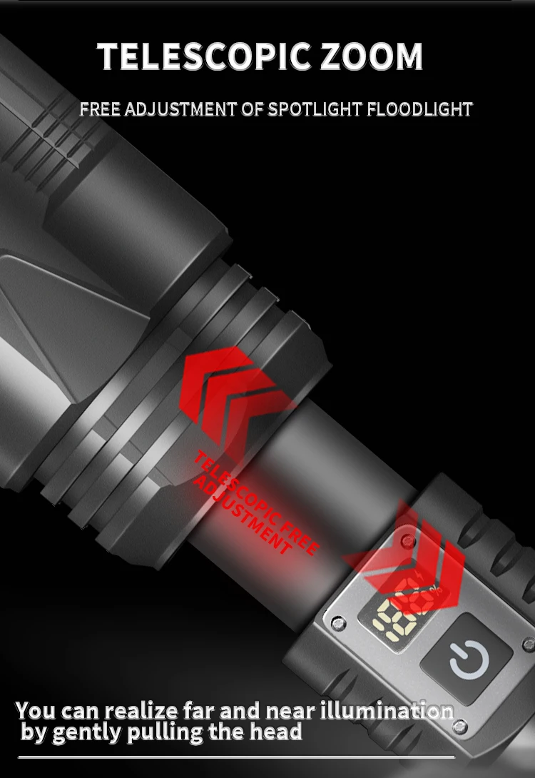 5000lm 26650 XHP360 60W LED Rechargeable Torch - High Power