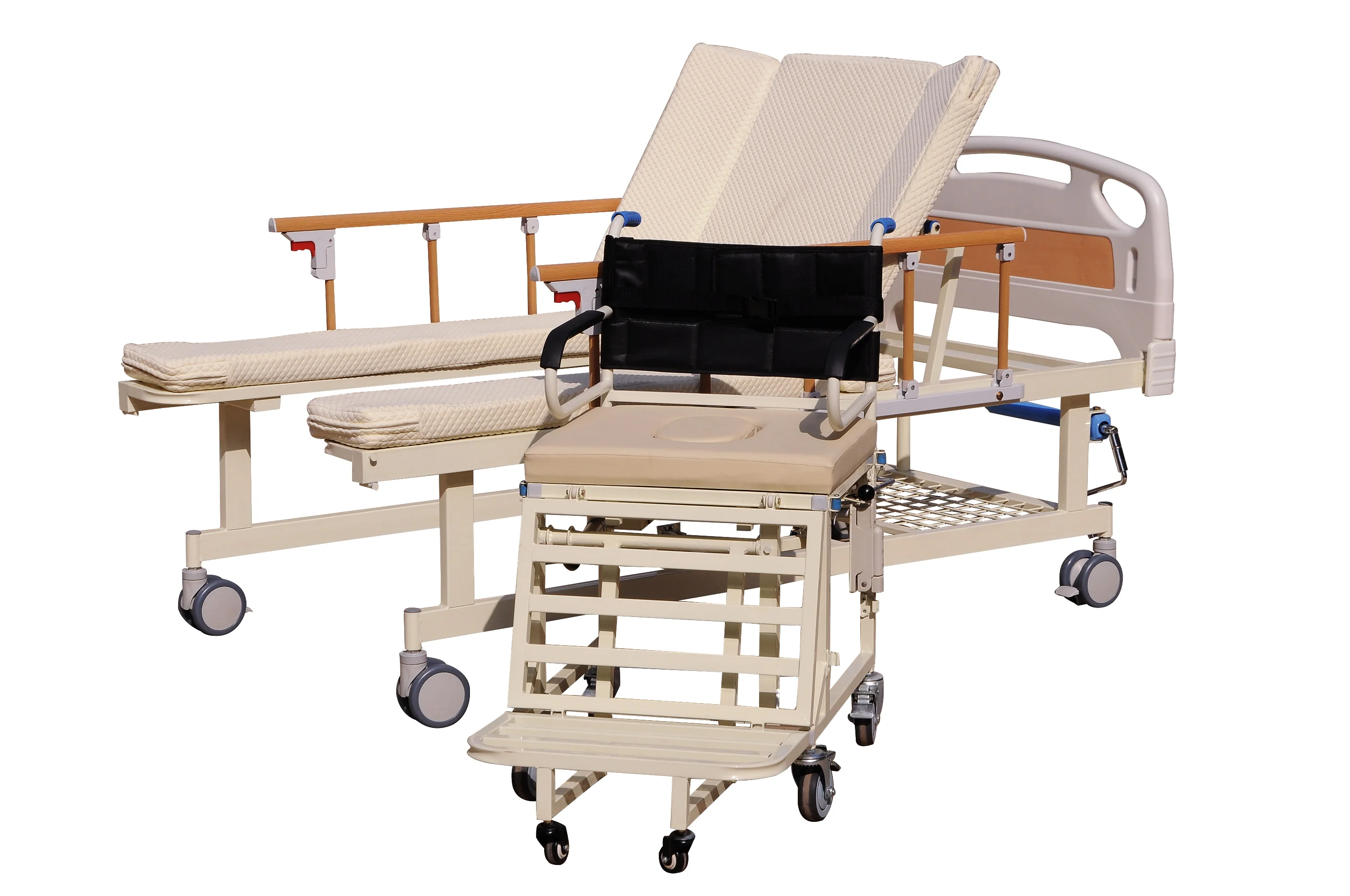Multi-functions Hospital Bed With a Removable Wheelchair Adjustable ...