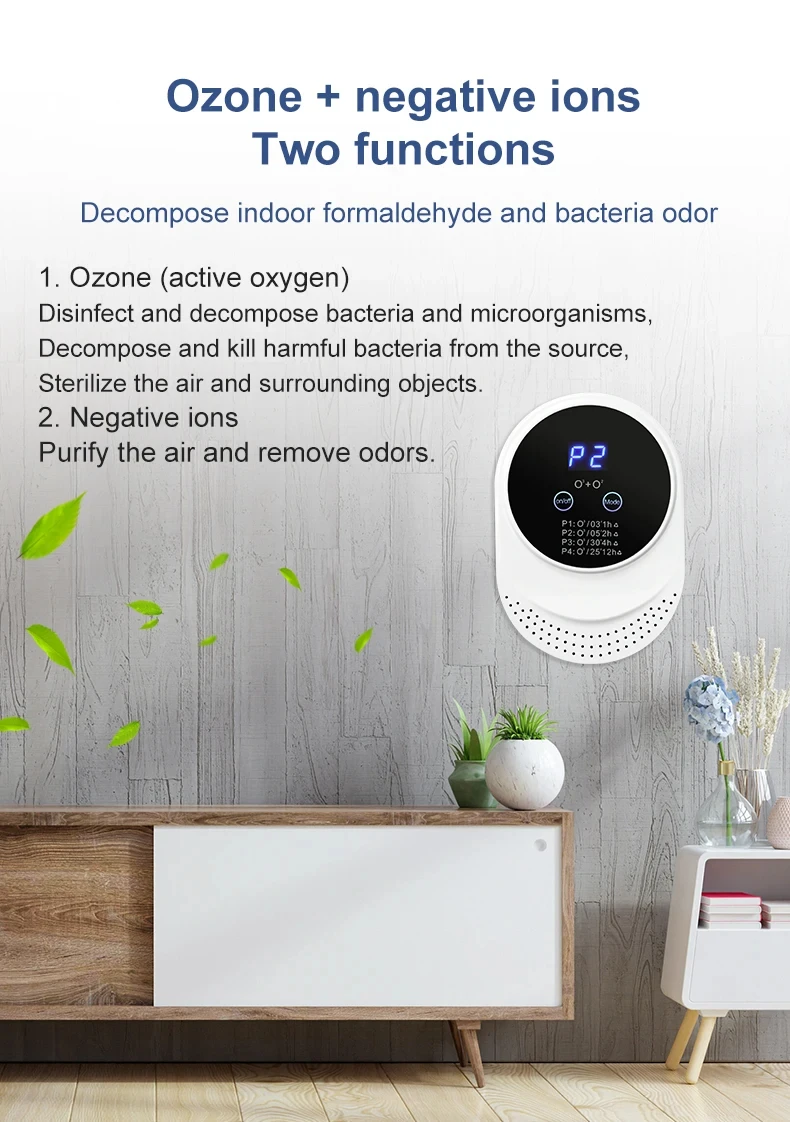 Air Ozone Generator With Touch Screen Pet House Smart Purifier Deodorization Deodorant for ...