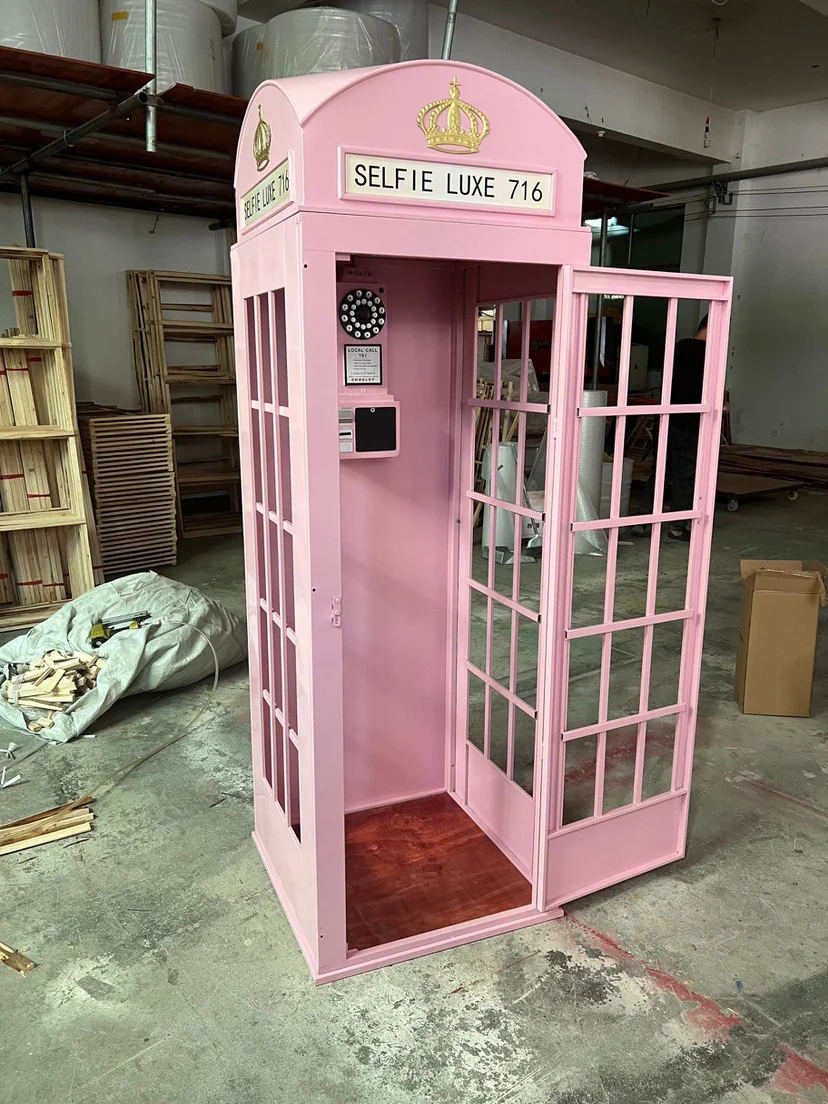 Hot Sale London Telephone Booth Antique Pink Floral Telephone Booth ...