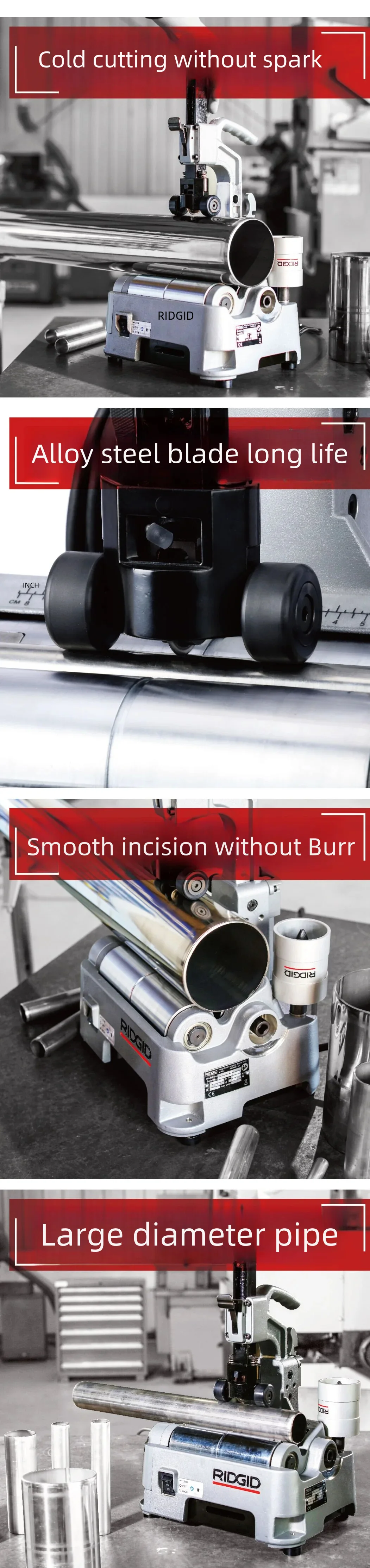 Ridgid Electric Pipe Cutting Machine Desktop Small Handheld Stainless ...