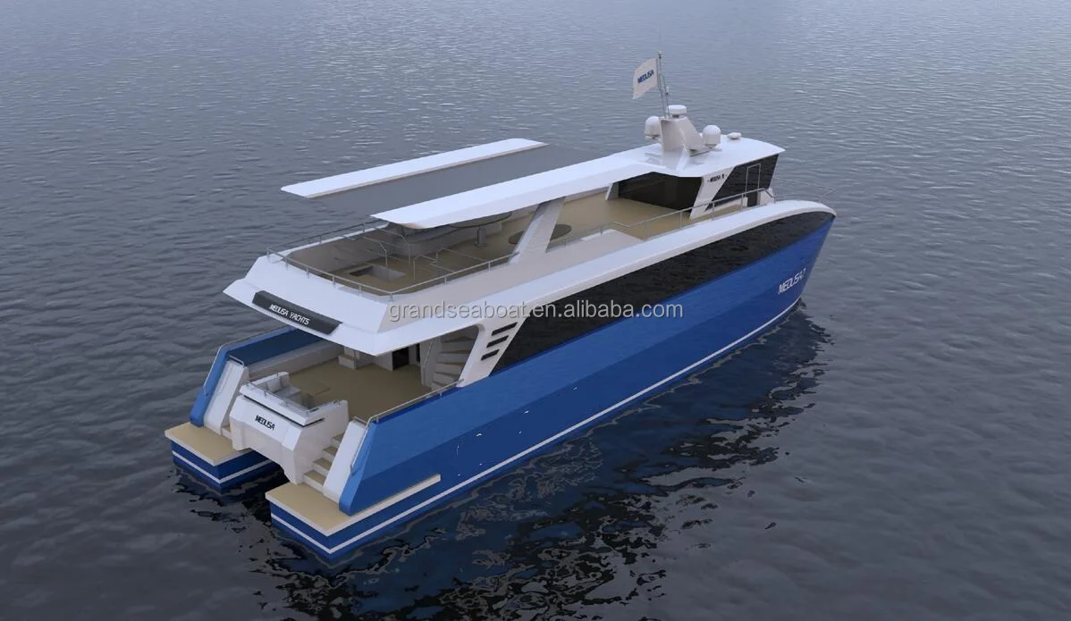 24m Aluminum Luxury Catamaran Yacht - Crew 12, Beam 6.5m