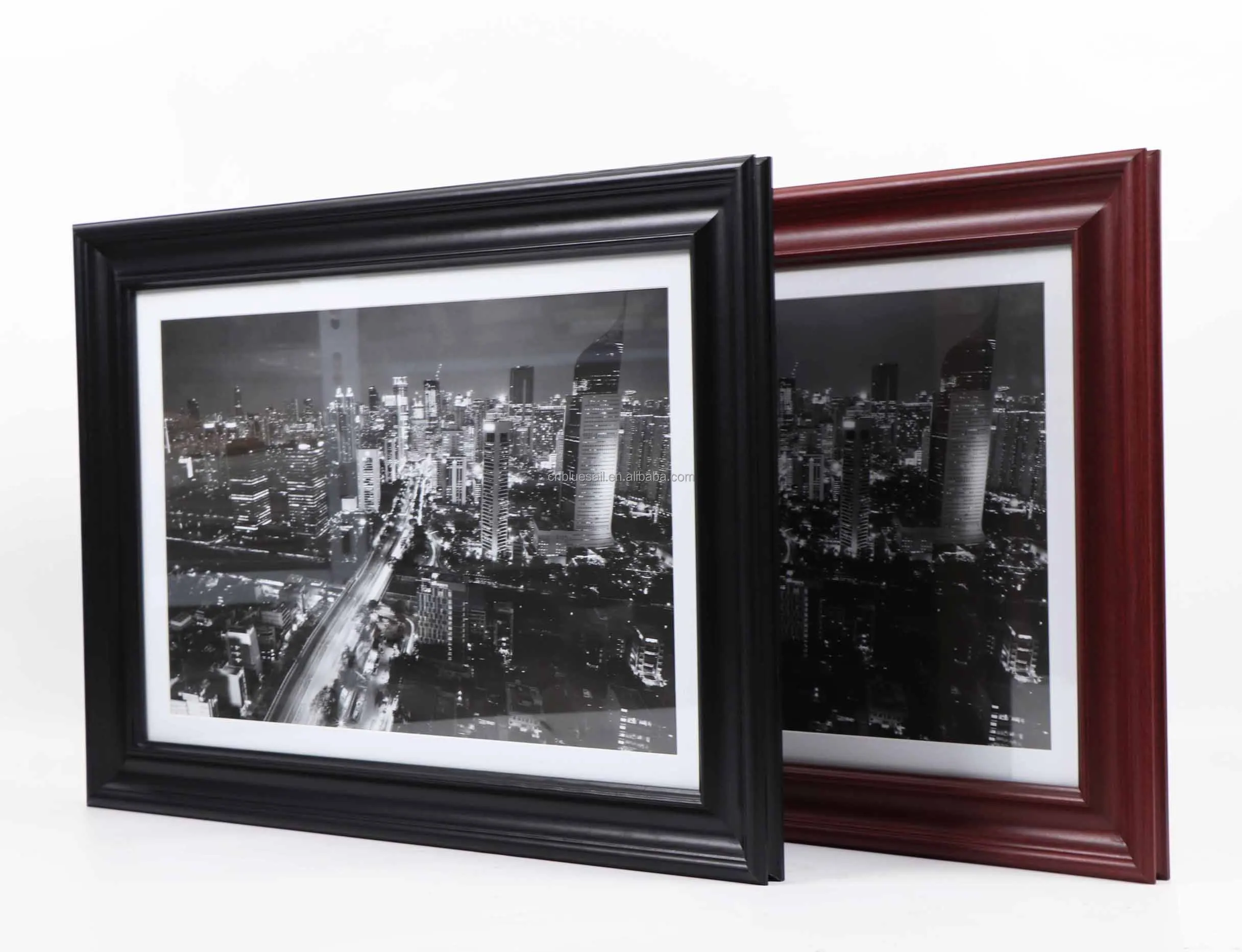 13x19" Black Museum Frame With Double Matt (2inch Wide,1inch Deep ...
