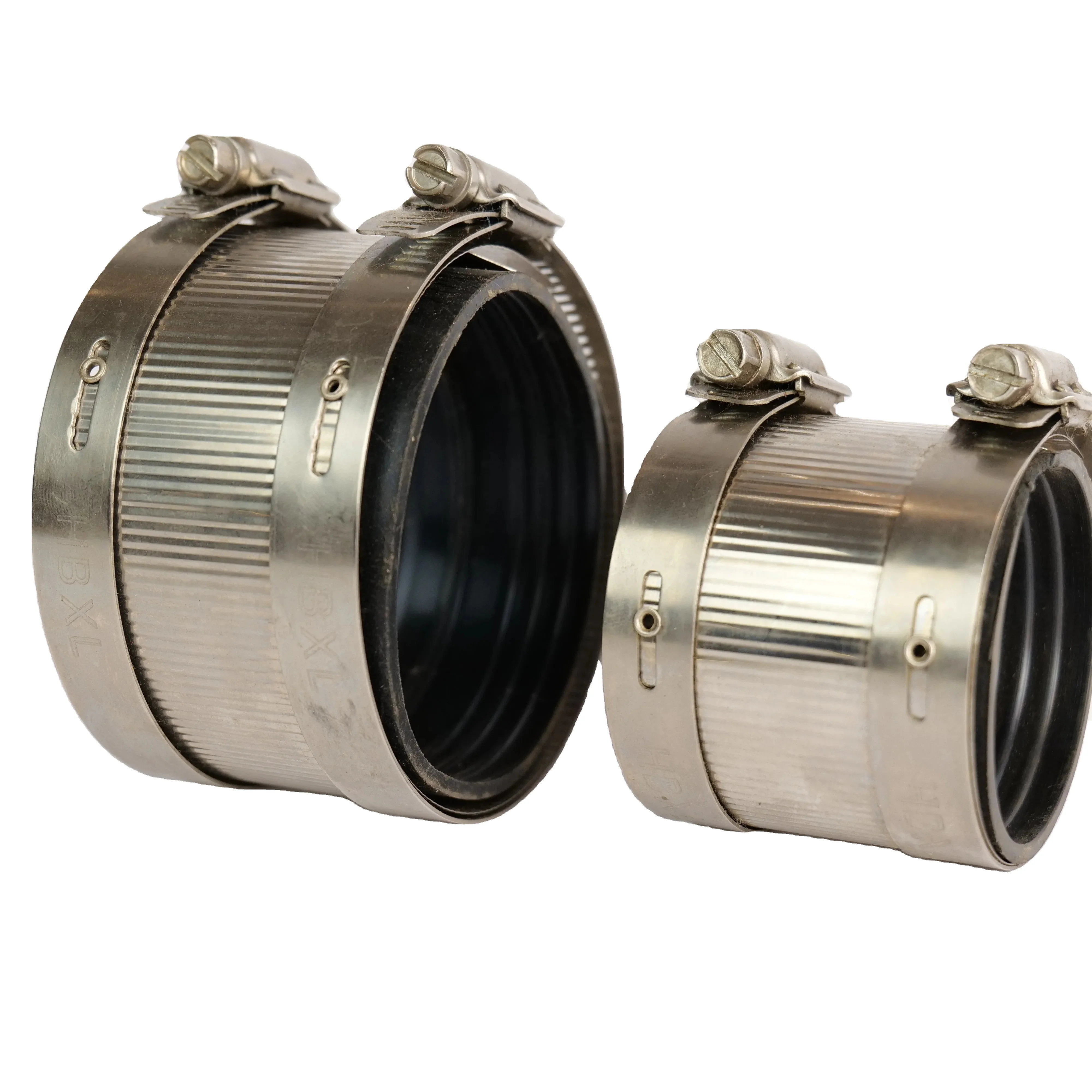 Heavy duty pipe fittings A type no-hub rubber lined couplings clamp ...
