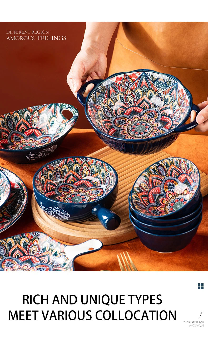 Bohemian Dishes And Tableware Set,Household Baking Tray,Assorted Dishes ...