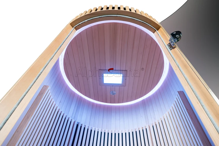 High Tech Health Infrared Barrel Sauna Room by Alphasauna