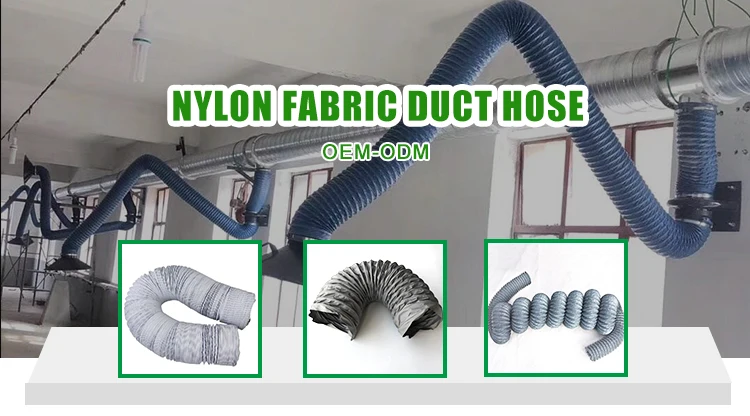 Flexible Pvc Fabiric Wire Reinforced Nylon Duct Hose 2inch 4inch 6inch ...