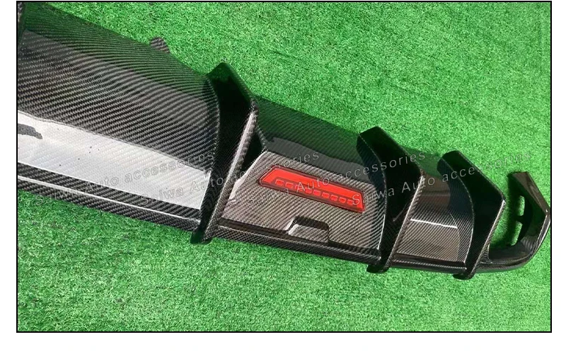 Carbon Fiber Kb Style Rear Diffuser Lip With Led Light For Audi A4 S4