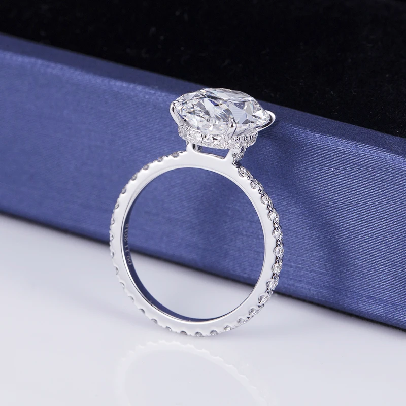 Messi Jewelry 14K 18K Gold PT950 Full Set Lab Grown Diamond Oval Cut 5carat Engagement Ring With ...