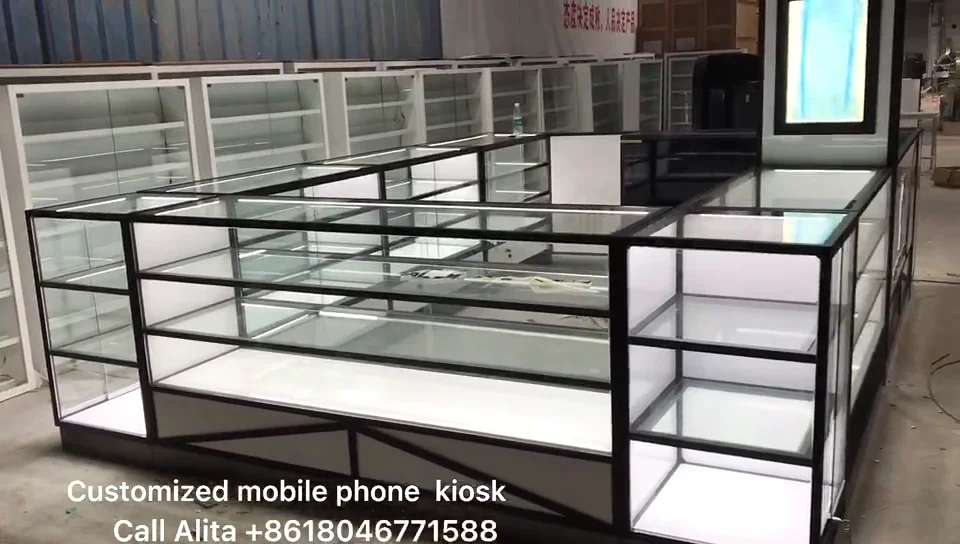 Mdf Cellphone Wall Display Cabinet Glass Mobile Display Racks For ...