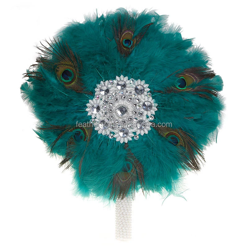 Western African Wedding Dress Party Bride Marabou Feather Hand Hold Fan ...