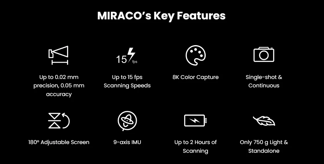 Revopoint Miraco Standalone 3d Scanner For Small To Large Objects ...