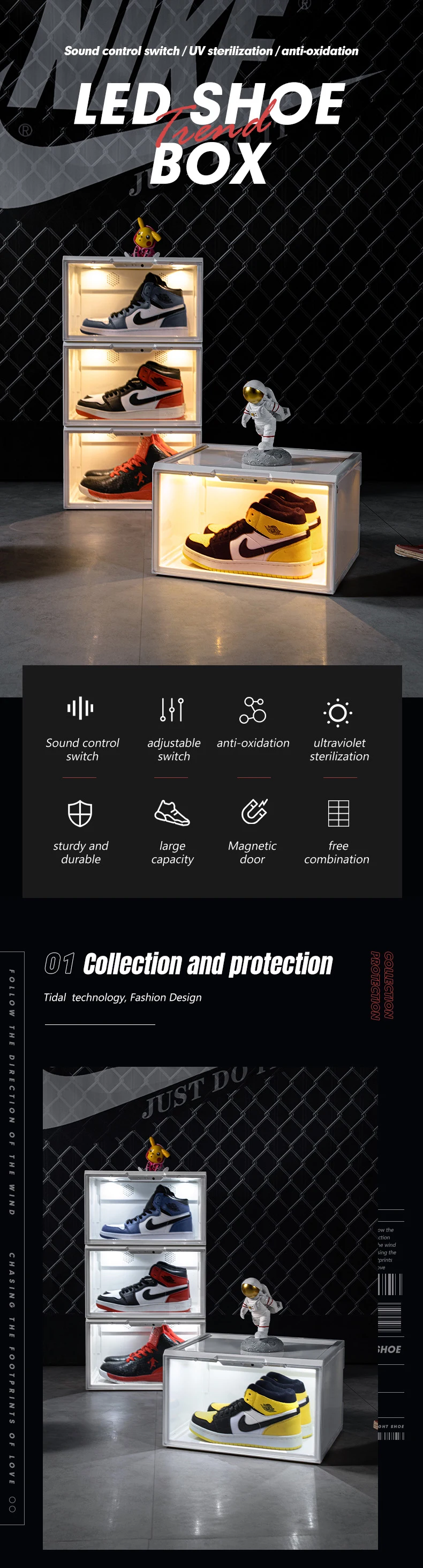 Custom Made Display Creative Transparent Led Charging Magnetic Led ...