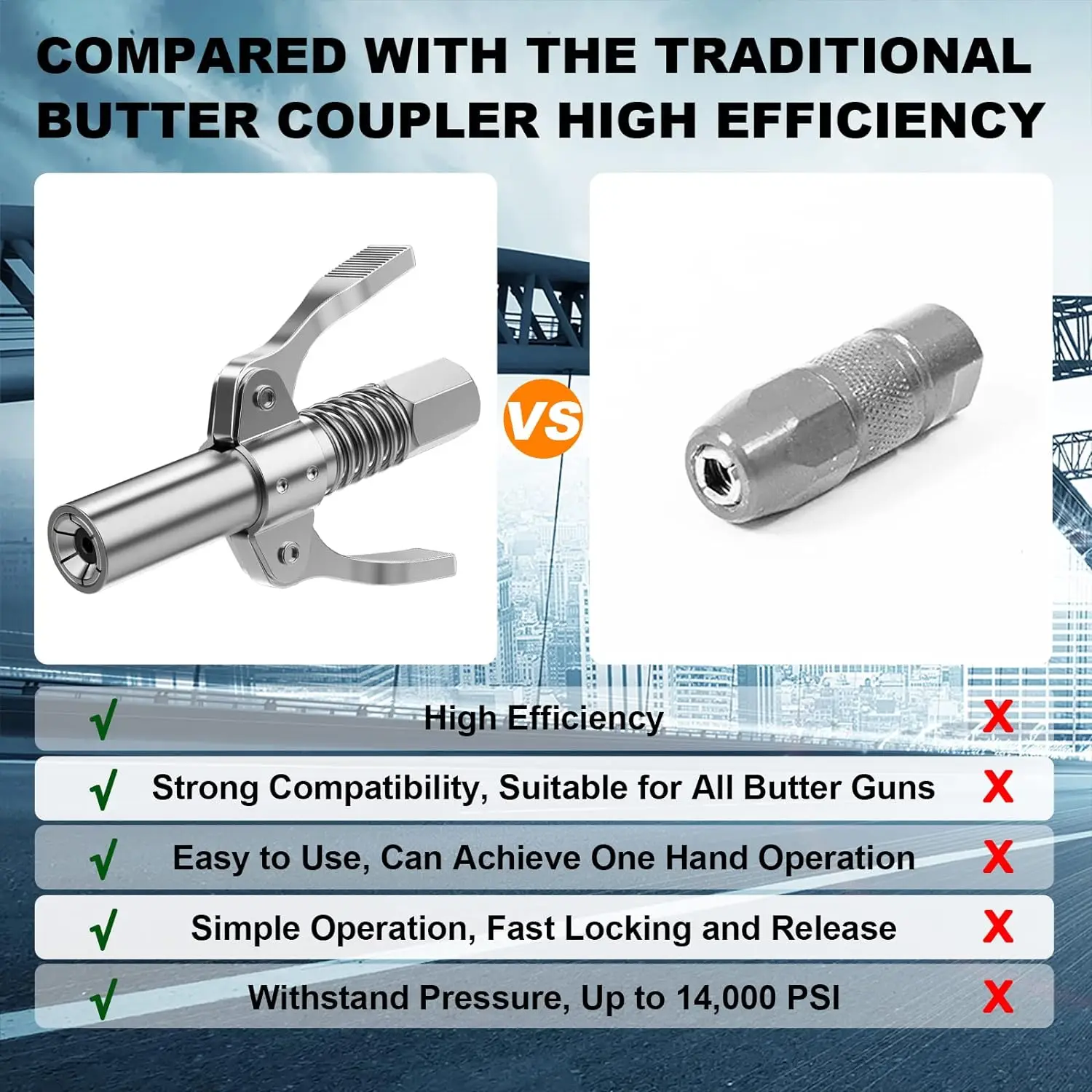 New Locking Clamp Grease Gun Nozzle Nipple Heavy-duty High Pressure ...