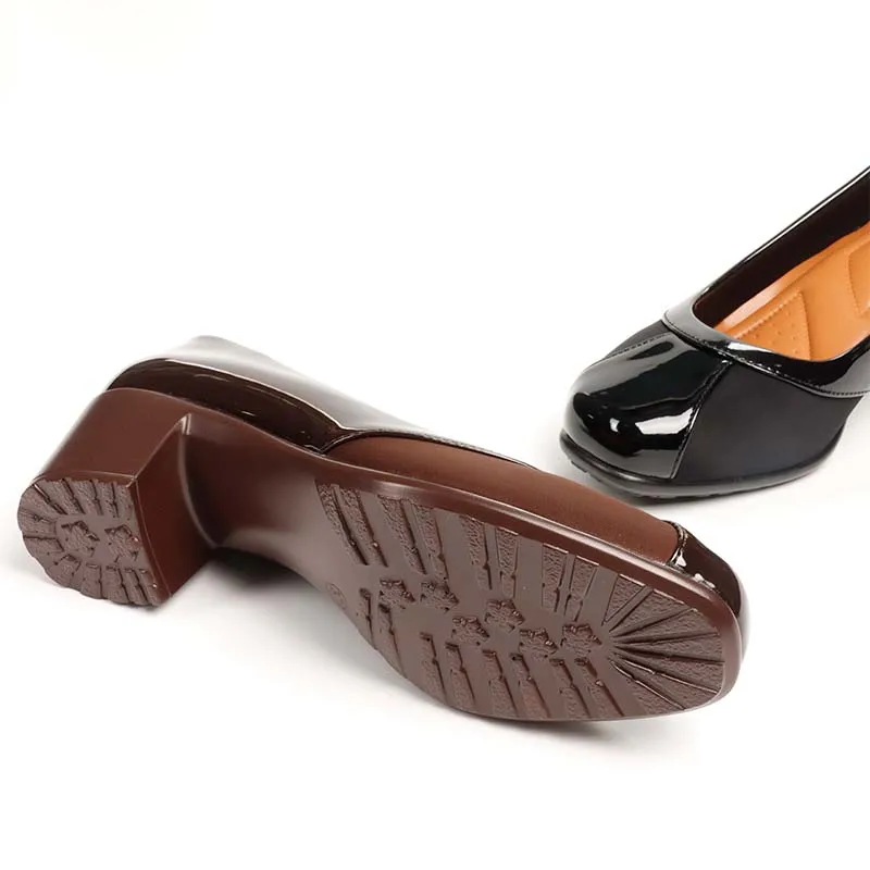 Patent Leather Upper Office Shoes Ladies Women Formal Flight Soft ...