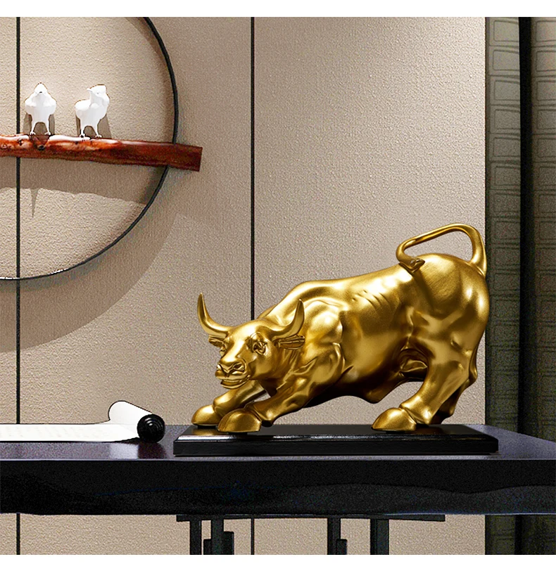 Retro Taurus Statue Jewelry Resin Animal Figurine Decor