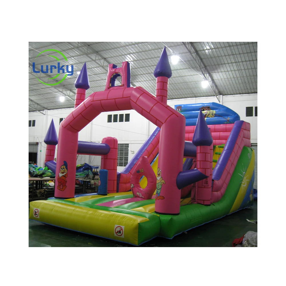 Luxury Kids Play House Outdoor Jumping Castle With Inflatable Slides ...