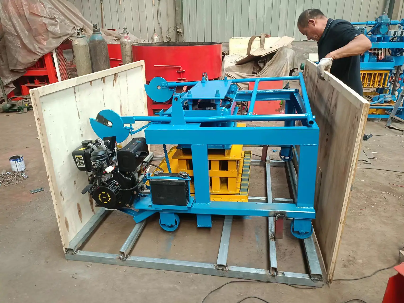 Diesel Engine Lego Concrete Block Cement Hollow Brick Maker Machine ...