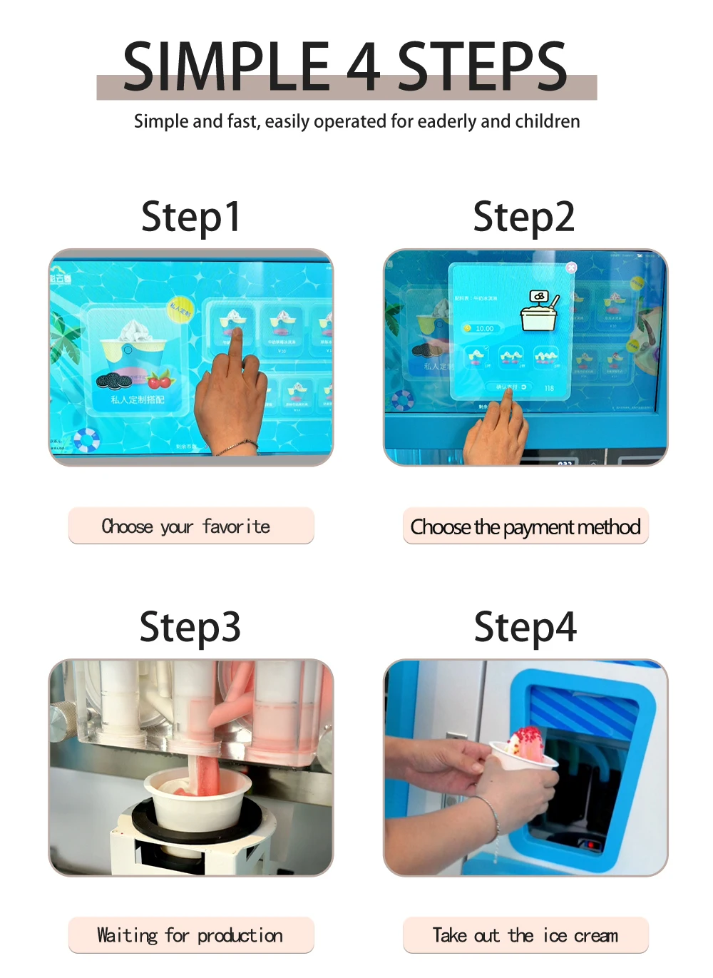 Super-smart Full Automatic Ice Cream Vending Machine With Multi-flavors Guangzhou Commercial Ice ...