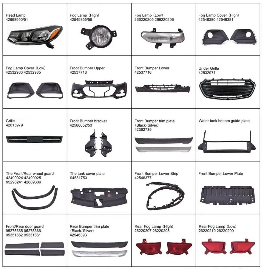 Auto Parts Grille Headlight Front Bumper For Chevrolet Chevy Trax 2017 ...