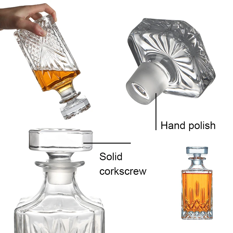 650ml 23oz High Quality Glass Whiskey Bottle Personalized Carve ...