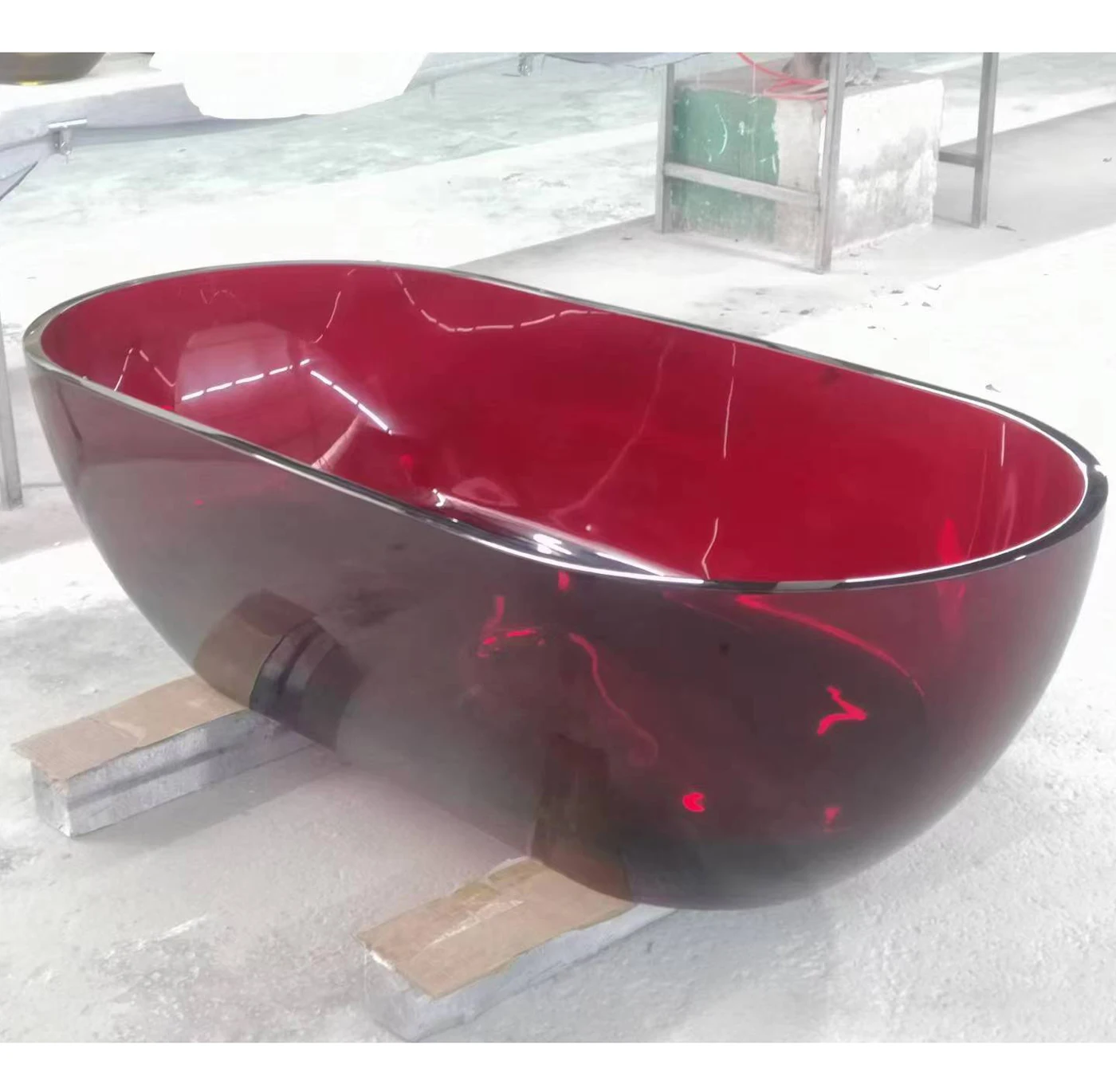 Transparent Crystal Resin Bath Tub Independent Integrated Molding Oval ...