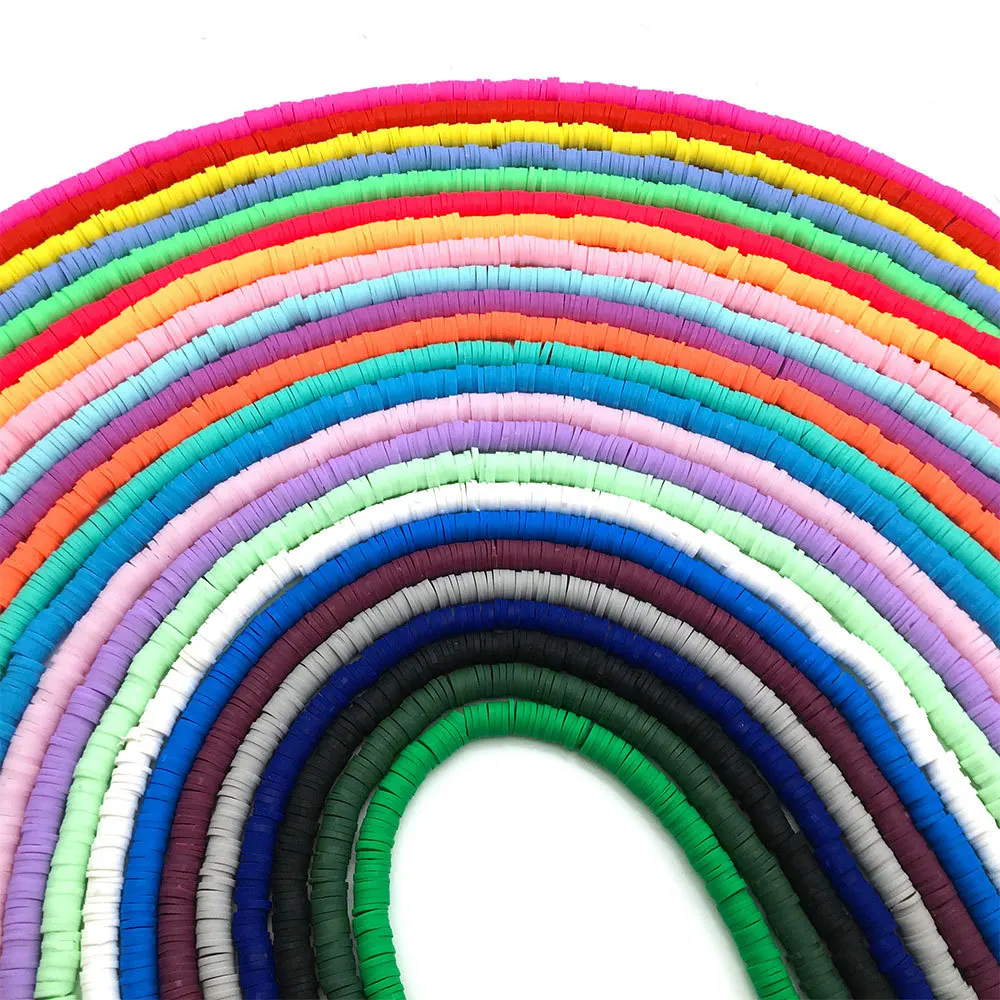 JC Wholesale Mix Color Polymer Clay Beads 6mm Flat Round Loose Beads ...