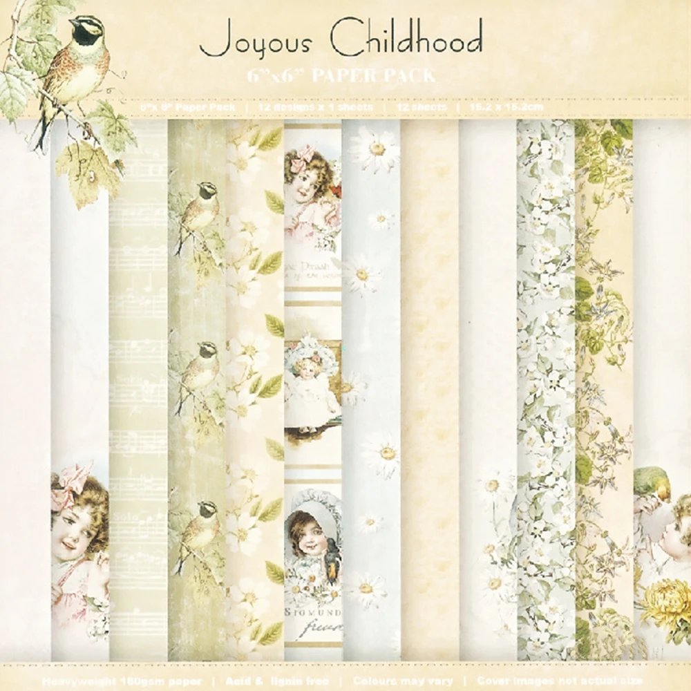 Scrapbook Paper Single-Sided Craft Pattern Paper 24 Sheets 12 Design ...