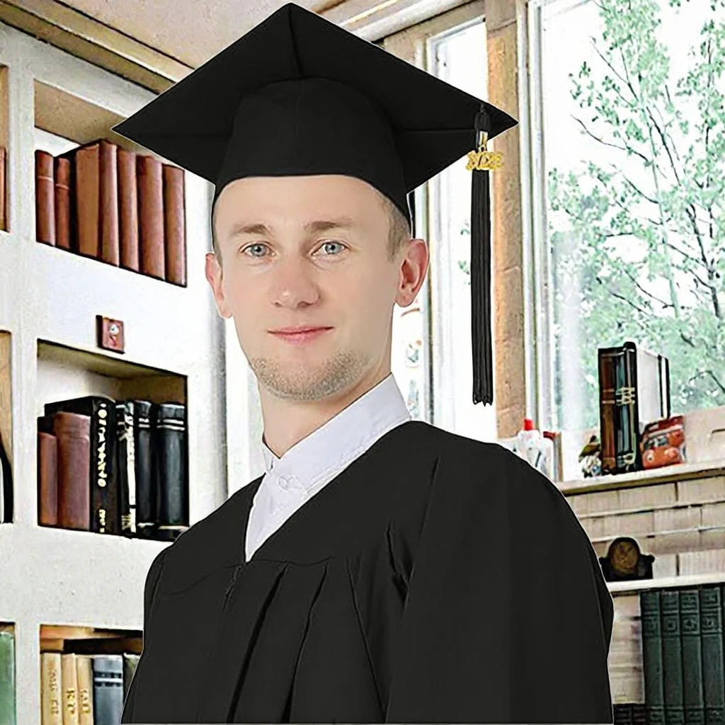 Graduation Cap With 2026 Tassel Year Charm Black Graduation Cap for ...