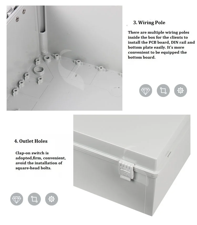 Outdoor Use Electric Junction Box Ip66 Waterproof Enclosure With Buckle ...