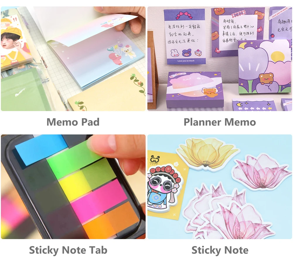 Custom Creative Kawaii Design Office Stationery Sticky Note With Memo ...