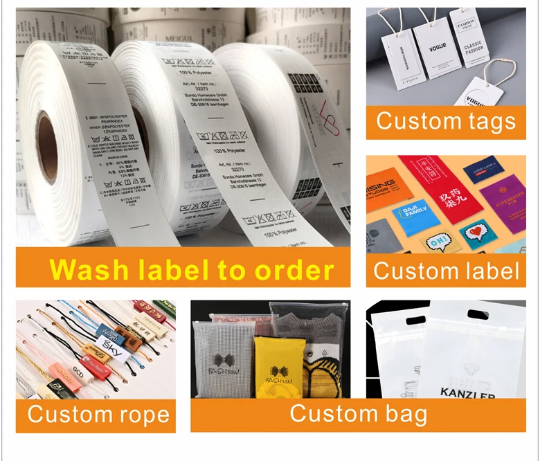 Customized Brand Logo Clothes Garment Fabric Labels High Density ...