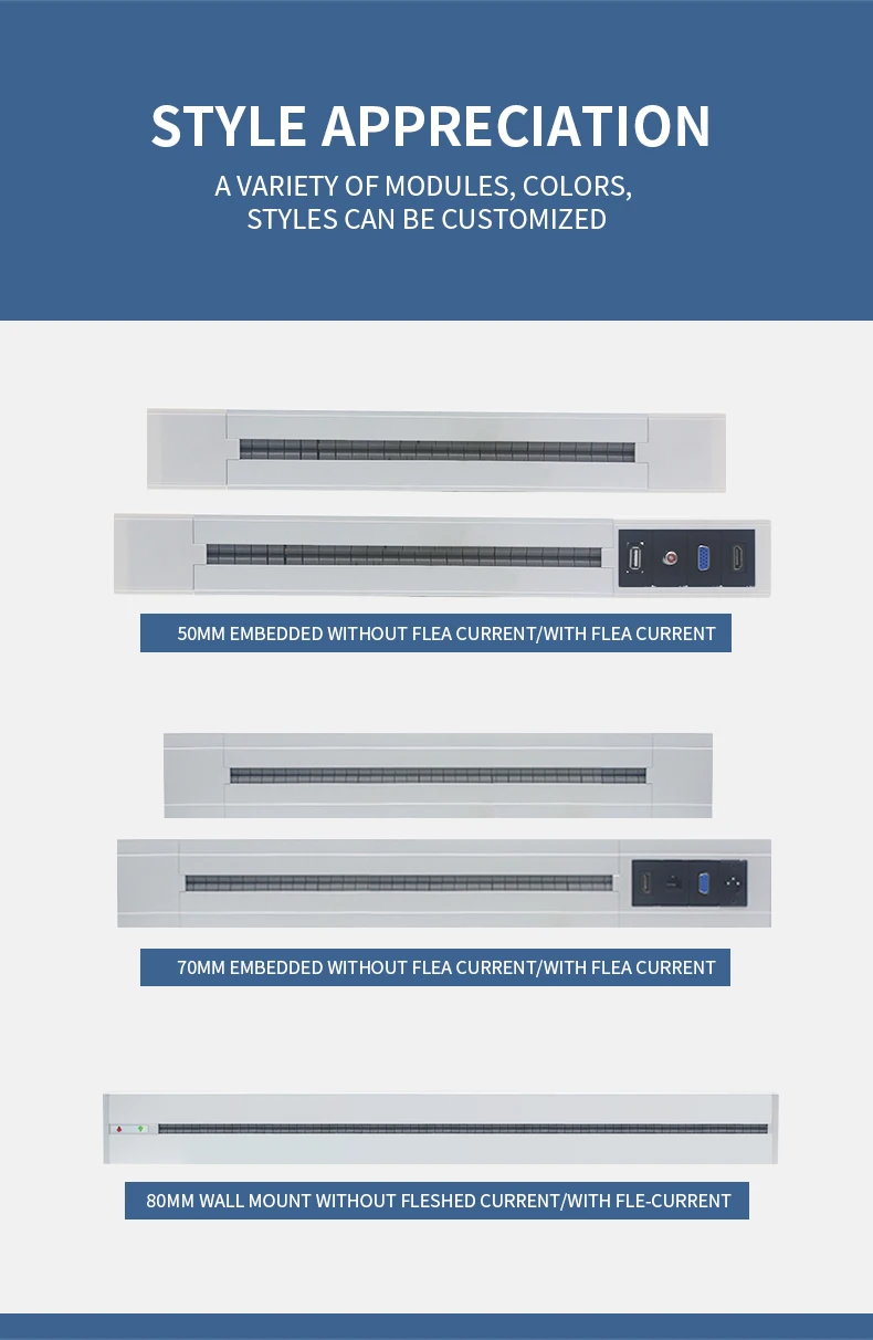 70MM Width Surface Mounted Smart Kitchen Office Rail Power Track System ...