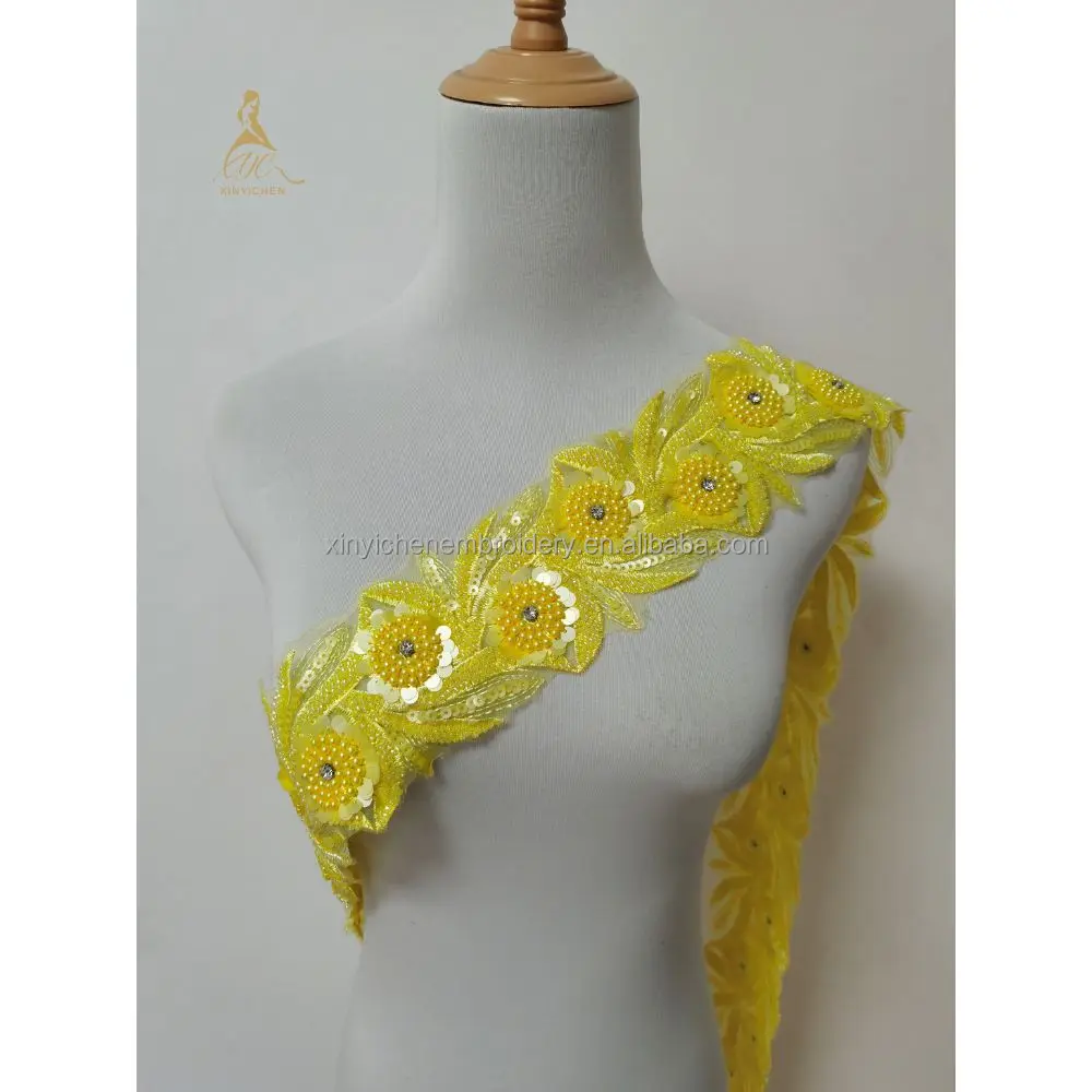 Wholesale Beaded Colorful Lace Trim Polyester Bead Floral Lace ...