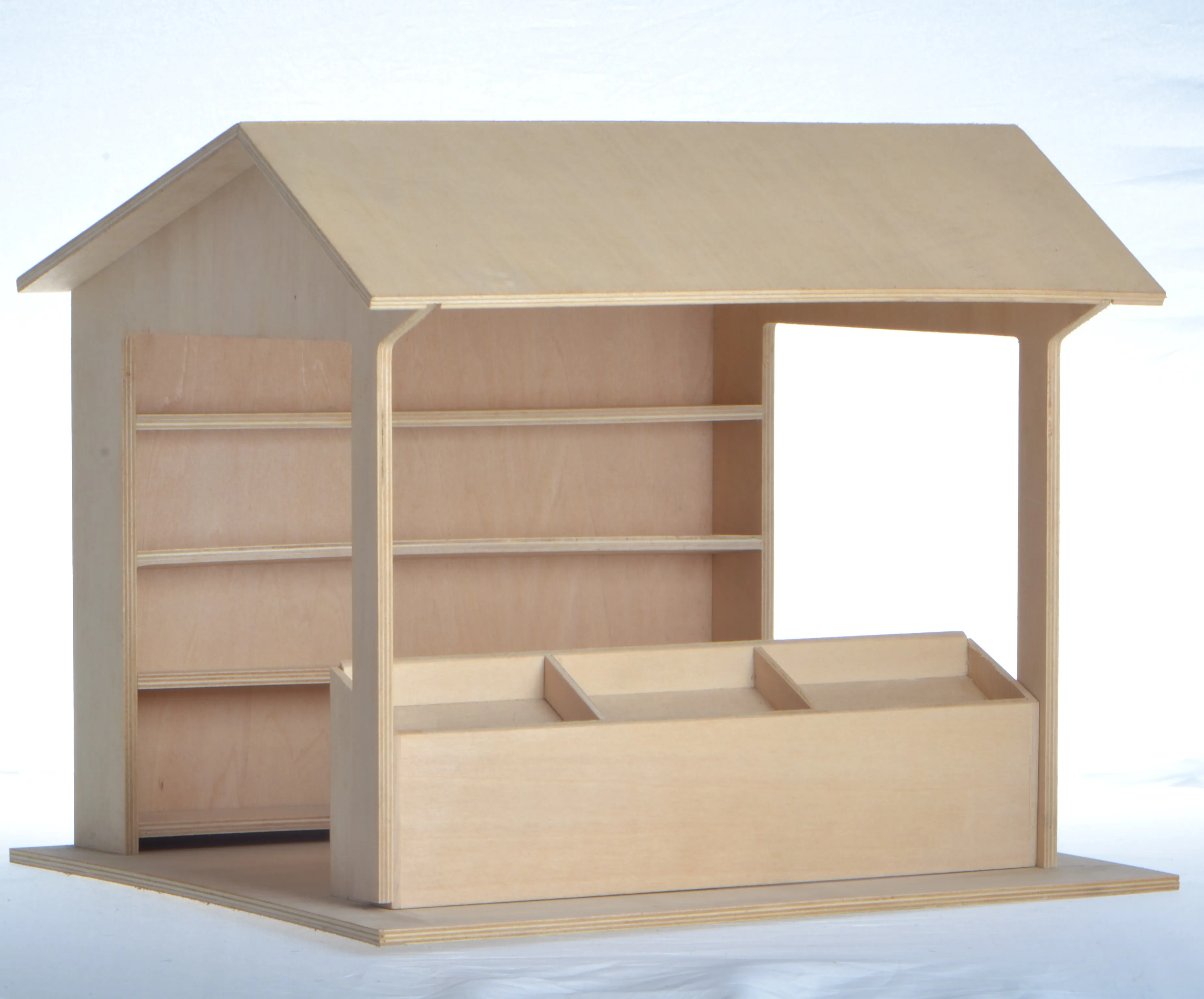 Wooden Mini Store Fruit Stand Canteen Coffee Stand Miniature Dollhouse ...