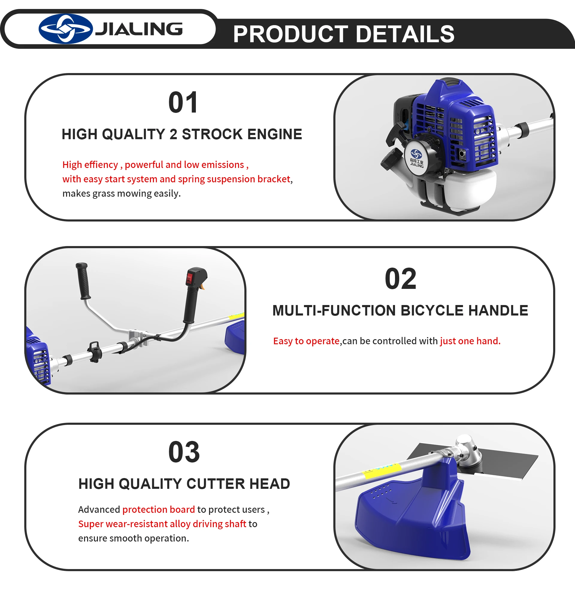 Jialing 2 Stroke Gasoline Engine String Trimmer 1.5kw Backpack Gasoline Brush Cutter For Garden ...