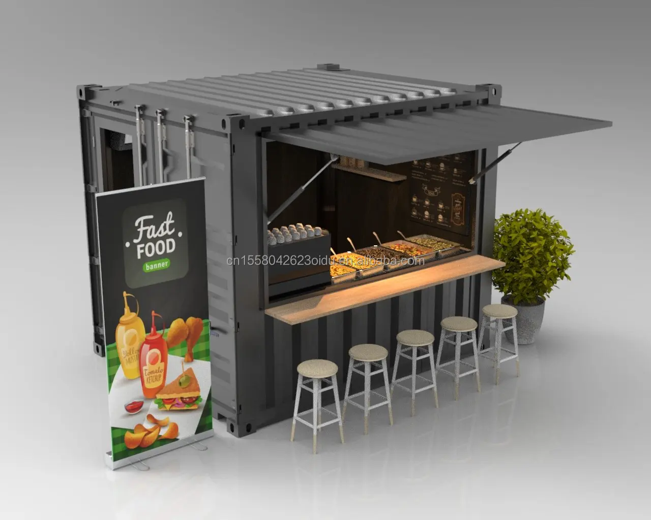 10ft Portable Juice Bar Shop Kiosk Booths Container Room