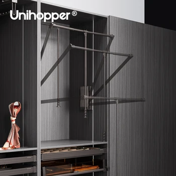Unihopper Lifting Clothes Hanger Pull-down Closet Wardrobe Rail Lift ...