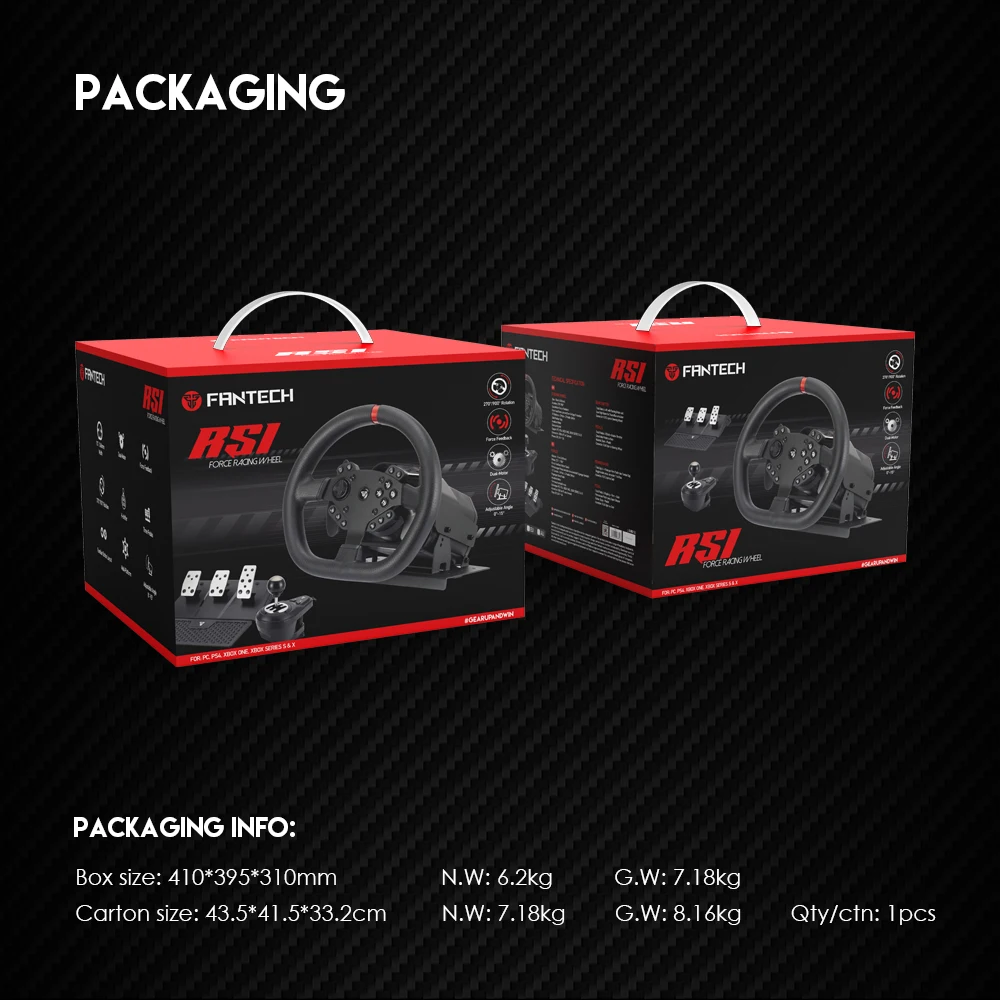 Fantech Rs1 New Dual-motor Force Feedback Driving With Hall-effect ...